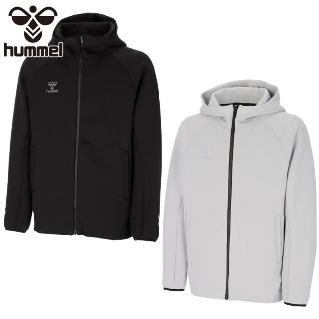 ヒュンメル メンズ スウェットフルジップフーディー アパレル トップス 長袖 フルジップ シンプル ストレッチ クイックフリーファスナー やわらかい ブラック 黒 グレー 灰色 送料無料 hummel HAPB8025