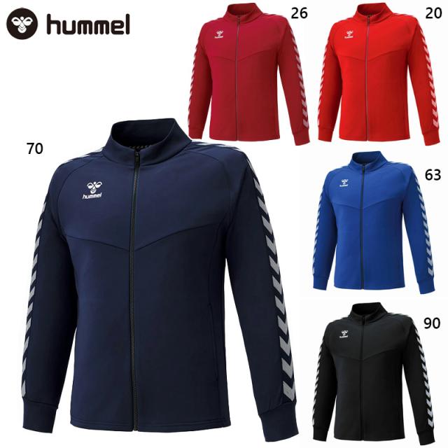 ヒュンメル メンズ チームウォームアップジャケット アパレル 長袖 スリムフィット 吸汗速乾 ストレッチ BEE DRY ブラック 黒 ネイビー ブルー レッド 青 赤 送料無料 hummel hat2098