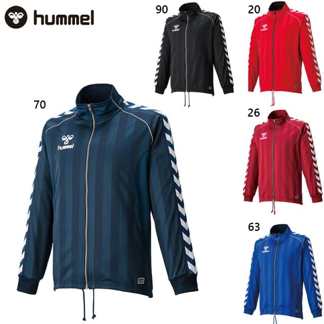 ヒュンメル ジュニア キッズ ウォームアップジャケット アパレル 長袖 吸汗速乾 3D反射ワッペン シャドーストライプ ブラック 黒 ネイビー ブルー レッド 青 赤 送料無料 hummel hjt2059