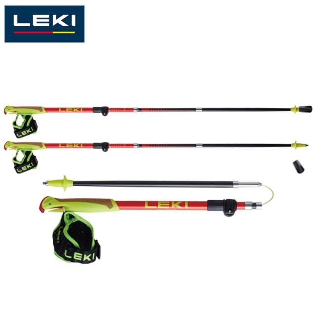 レキ キャラバン メンズ レディース ウルトラトレイル FX Jr カーボン 競技 トレイルランニング ポール サイズダウンモデル 小柄 二段折り畳み式 レッド 赤 送料無料 Caravan 1300495