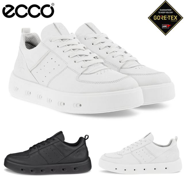 エコー レディース STREET 720 W スニーカー 靴 シューズ 本革 レザー GORE-TEX ゴアテックス 雨晴兼用 透湿 防水 シンプル カジュアル ホワイト 白 ブラック 黒 送料無料 ECCO 209713