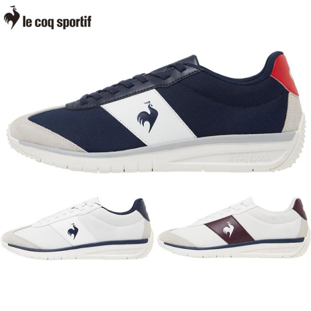 2E相当 ルコックスポルティフ メンズ LCS クオーツ スニーカー 靴 シューズ カジュアル 消臭 軽量 通気 ローカット 紐靴 ホワイト 白 ネイビー 送料無料 le coq sportif LU5FSN50UZ