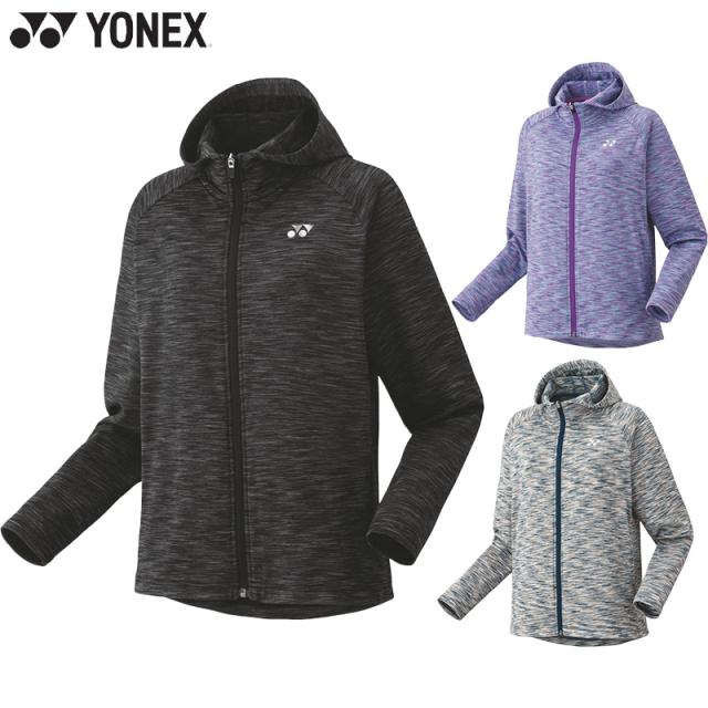 ヨネックス レディース ウィメンズニットウォームアップパーカー テニス ウェア 競技 アウター トップス 長袖 制電 運動 スポーツ ブラック 黒 グレー パープル 灰色 紫 送料無料 YONEX 58114