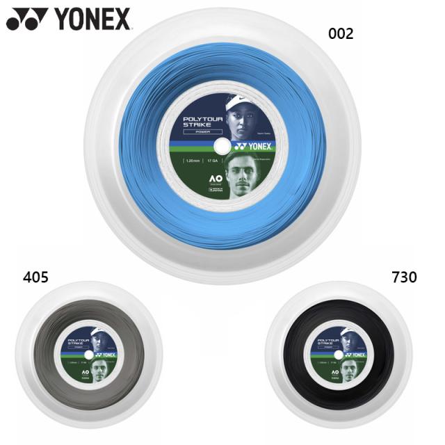 ゲージ1.20mm ヨネックス メンズ レディース ポリツアーストライク120(200m) テニス アクセサリー 競技 ガット 日本製 ブラック 黒 グレー ブルー 青 灰色 送料無料 YONEX PTST120R2