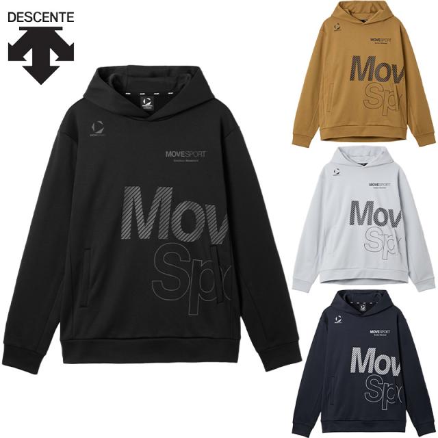 デサント メンズ ビックロゴ 裏起毛スウェットフーディー ムーブスポーツ アパレル トレーニング トップス 長袖 パーカー 保温 運動 スポーツ ブラック 黒 グレー ネイビー 灰色 送料無料 DESCENTE ST5FSW42M