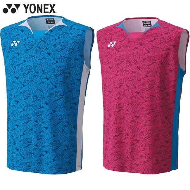 ヨネックス メンズ メンズゲームシャツ(ノースリーブ) バドミントン ウェア 競技 トップス UVカット 吸汗速乾 ストレッチ 制電 グレー ブルー 青 灰色 送料無料 YONEX 10614