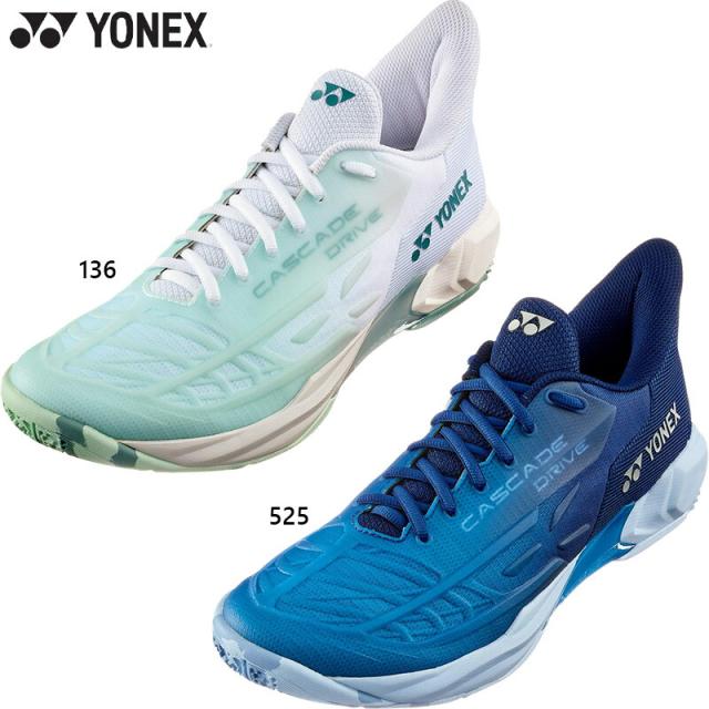 3E 幅広 ワイド ヨネックス メンズ レディース パワークッション カスケードドライブ 靴 シューズ バドミントン 競技 ローカット 部活 屋内 室内 ホワイト 白 ブルー 青 送料無料 YONEX SHBCD2