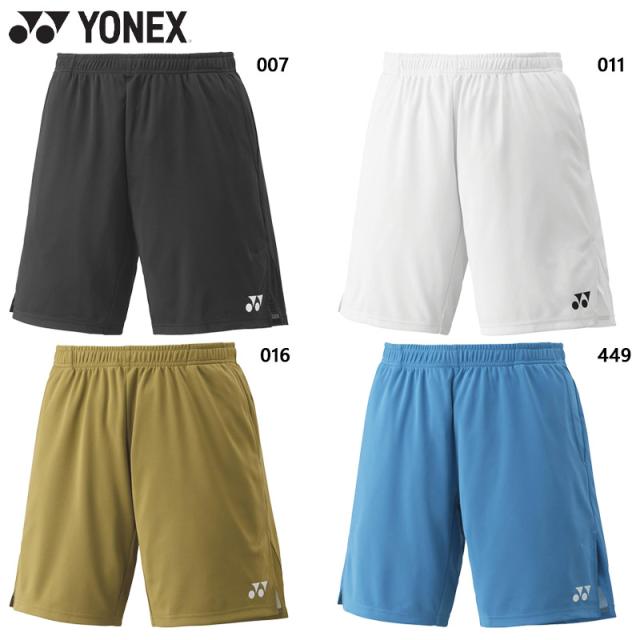 ヨネックス メンズ メンズニットハーフパンツ バドミントン ウェア 競技 テニス UVカット ホワイト 白 ブラック 黒 ブルー 青 ゴールド 送料無料 YONEX 15231