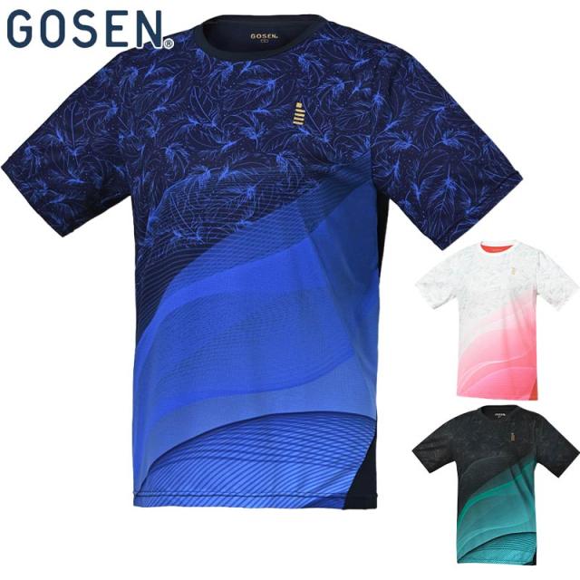 ゴーセン レディース ゲームシャツ テニス ウェア 競技 トップス 半袖 吸汗速乾 ストレッチ 運動 スポーツ ホワイト 白 ブラック 黒 ネイビー 送料無料 GOSEN T2503
