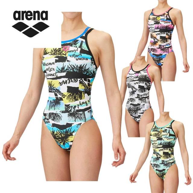アリーナ レディース ECOタフ トレーニングワンピース オープンバック 水泳 ウェア 競技 水着 練習 運動 スポーツ ホワイト 白 イエロー 黄色 送料無料 arena AS5SWM26L