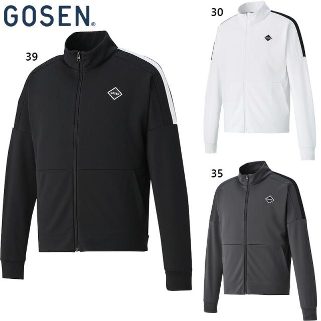 ゴーセン メンズ レディース ユニ 裏起毛ストレッチジャケット アパレル バドミントン 競技 ホワイト 白 ブラック 黒 グレー 灰色 送料無料 GOSEN W2340