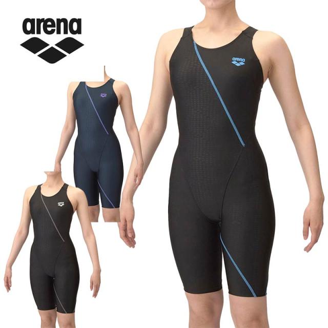 アリーナ レディース アクアエクサ フィットネスワンピーススパッツ 水泳 ウェア 競技 水着 撥水 オープンバック ひっかけパッド 運動 スポーツ グレー ネイビー ブルー 青 灰色 送料無料 arena AS5SWF02L