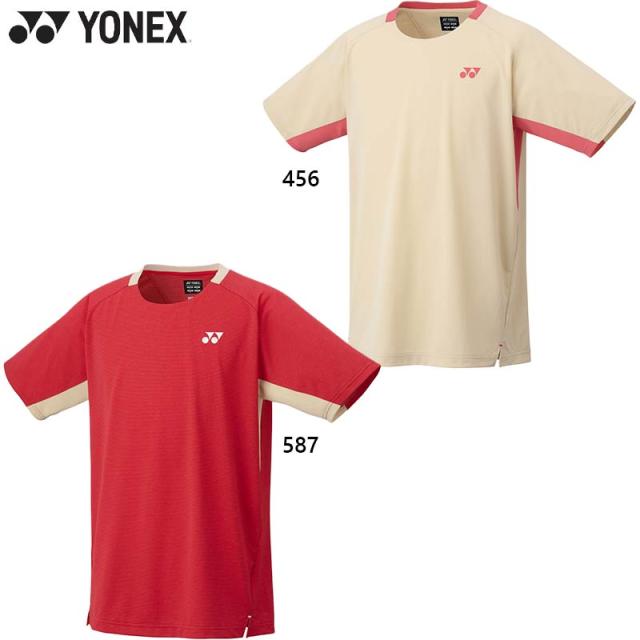 ヨネックス メンズ レディース ユニゲームシャツ テニス ウェア 競技 トップス 半袖 UVカット 吸汗速乾 制電 ストレッチ 運動 スポーツ レッド 赤 ベージュ 送料無料 YONEX 10622