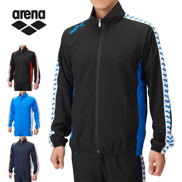 アリーナ メンズ レディース チームウェア ジャケット フィットシルエット 水泳 ウェア 競技 長袖 運動 スポーツ ブラック 黒 ネイビー ブルー レッド 青 赤 送料無料 arena ASS4JKU003