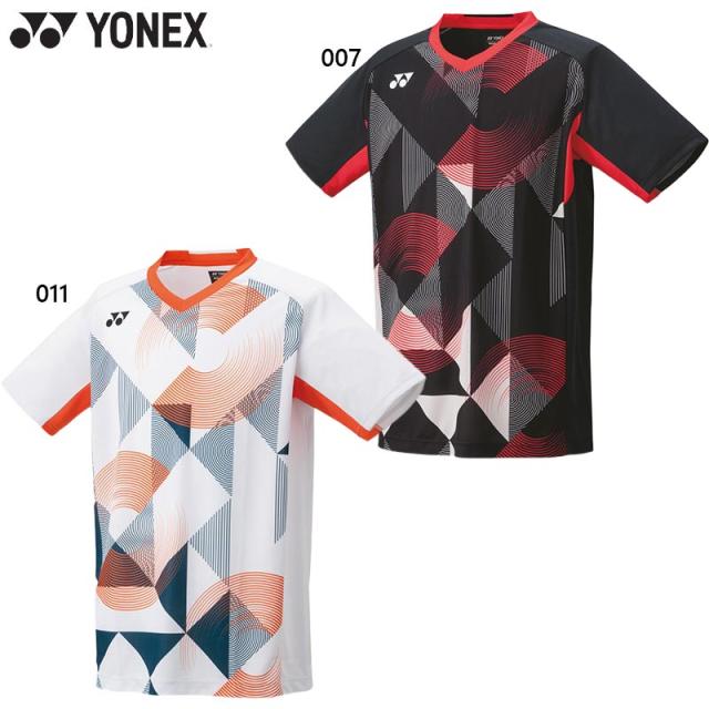 ヨネックス メンズ メンズゲームシャツ(フィットスタイル) バドミントン ウェア 競技 トップス 半袖 UVカット 吸汗速乾 制電 ストレッチ 運動 スポーツ ホワイト 白 ブラック 黒 送料無料 YONEX 10576