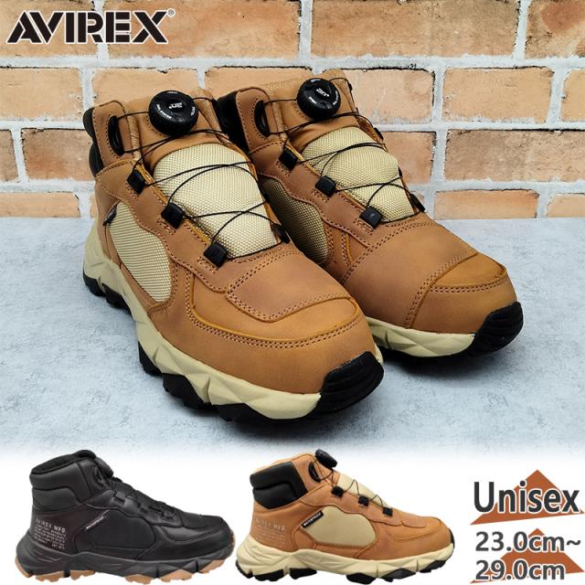 アビレックス メンズ レディース DISASTER ディザスター スニーカー 靴 シューズ ハイカット ミッドカット ブーツ バイカー バイクシューズ ダイヤル式 ブラック 黒 ゴールド 送料無料 AVIREX AV2290