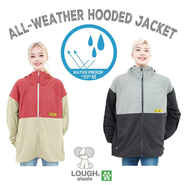 ラフギーグル メンズ レディース ユニセックス オールウェザーフードジャケット アパレル 全天候型 撥水 防水 透湿 防風 UVカット ブラック 黒 ブルー レッド 青 赤 送料無料 LOUGH GIGGLE LG-5201