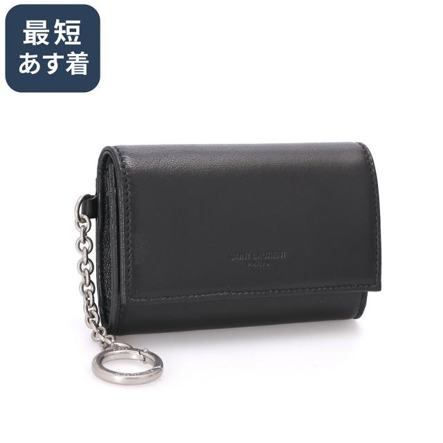 【クーポン5%OFF】サンローラン・パリ／SAINT LAURENT PARIS キーリング付きカードケース キーポーチ(ブラック) 820408 1EL0E 1000／BLACK[返品無料]