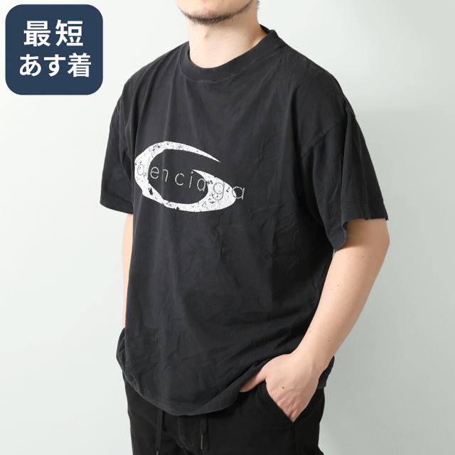 【クーポン5%OFF】バレンシアガ／BALENCIAGA BOXY TｰSHIRT・ボクシーTシャツ メンズ 半袖クルーネックTシャツ(ウォッシュドブラック) 826346 TSVE9 9374／WASHED BLACK[返品無料]