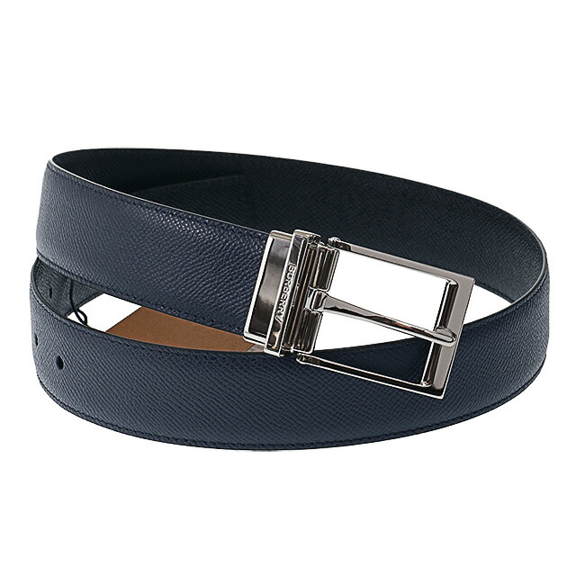 【タイムセール&クーポン5%OFF】バーバリー／BURBERRY／  LOUIS 35RVS35MM・メンズ・リバーシブル グレイニーレザー ベルト(ネイビー×ブラック) 8040191 A1189／GRAINED LEATHER／NAVY*BLACK[返品無料]