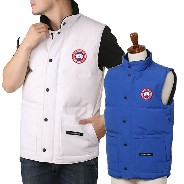 【タイムセール＆クーポン5%OFF】カナダグース／  FREESTYLE CREW VEST・フリースタイルクルーベストメンズダウンベスト(ロイヤルブルー・ホワイト) 4154MPB 64・25／ PBI BLU・BLANC[返品無料]