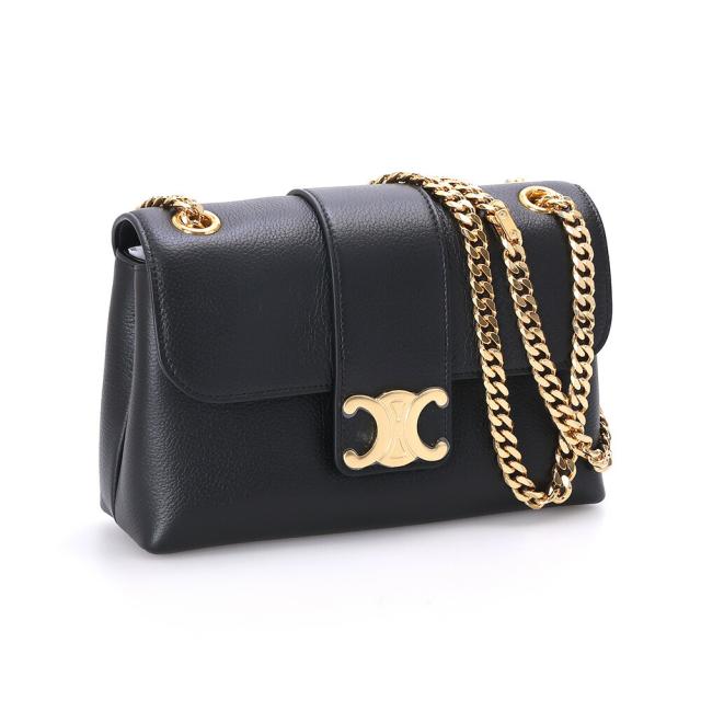 【クーポン5%OFF】セリーヌ／CELINE ”TEEN VICTOIRE・ティーン ヴィクトワール” レディース・レザー・トリオンフ・クロスボディ・ショルダーバッグ(ブラック) 116593FDU 38NO／BLACK