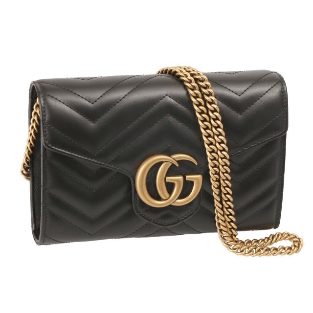 【クーポン5%OFF】グッチ／GUCCI GG MARMONT・マーモントキルティング ミニバッグ・斜め掛けレザーショルダーバッグ(ブラック) 474575 DTD1T 1000／BLACK[返品無料]