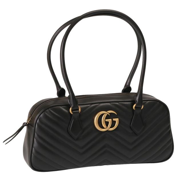 【クーポン5%OFF】グッチ／GUCCI GGマーモント ミディアム トップハンドルバッグ ハンドバッグ(ブラック) 795218 AABZB 1000／BLACK[返品無料]