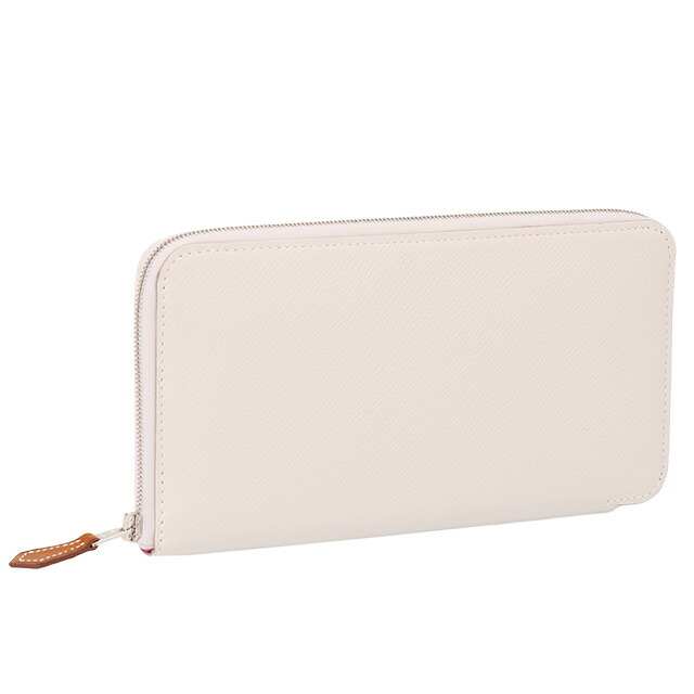 【タイムセール&クーポン5%OFF】エルメス／HERMES シルクイン アザップ ロング エプソン・シルバー金具・B刻印・ラウンドファスナー長財布(グリペール×ルビー) SILK IN AZAP／EPSOM／GRIS PALE*RUBIS[返品無料]