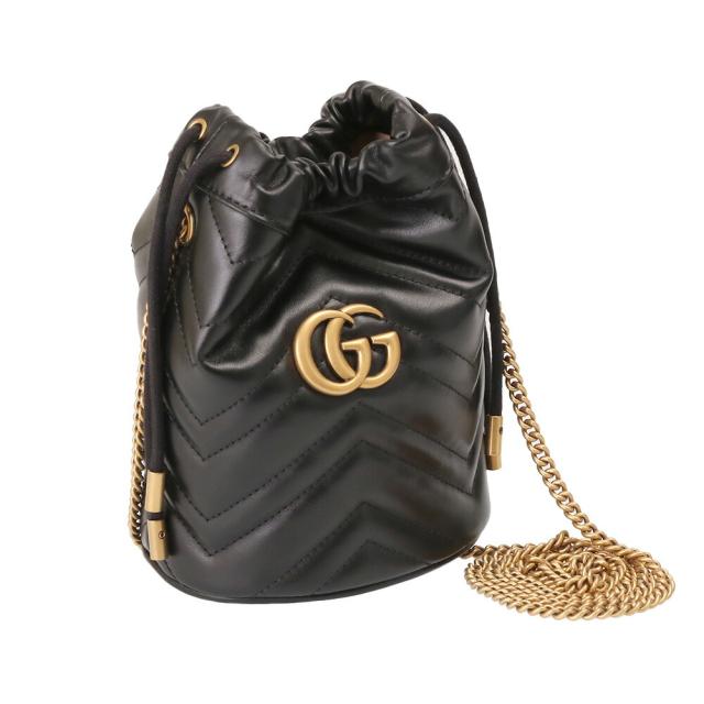 【クーポン5%OFF】グッチ／GUCCI GG MARMONT・GGマーモントミニ バケットバッグ斜め掛けショルダーバッグ・クロスボディ(バッグ) 575163 DTDRT 1000／BLACK[返品無料]