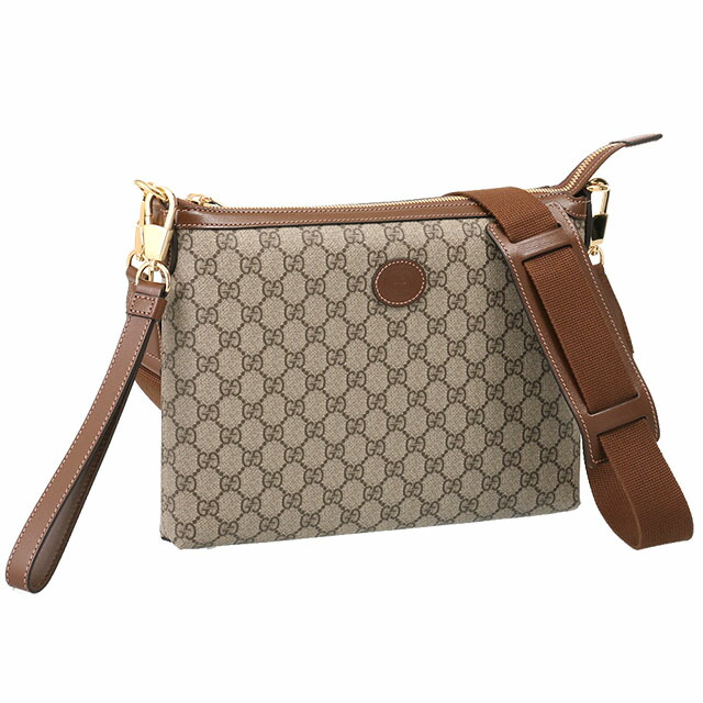 【クーポン5%OFF】グッチ／GUCCI インターロッキングG付き メッセンジャーバッグ斜め掛けショルダーバッグ・リストレット付きクラッチバッグ(ベージュ×エボニー) 726833 92THG 8563／BEIGE*EBONY[返品無料]
