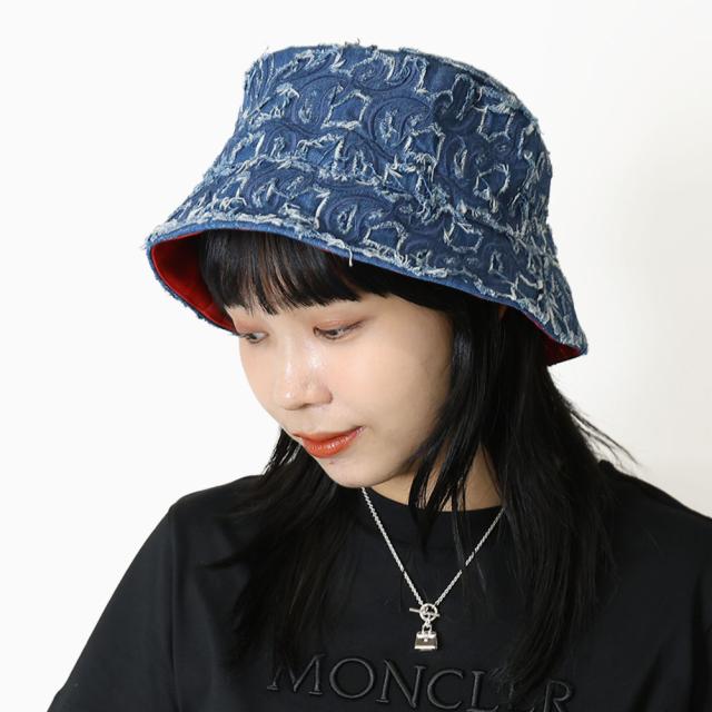 【12月SALE＆クーポン5%OFF】クリスチャンルブタン／CHRISTIAN LOUBOUTIN Bobino・ボビノ ダメーズデニム・CLロゴ・バケットハット・帽子(ブルー) 3245296／BL72[返品無料]
