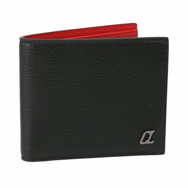 【タイムセール&クーポン5%OFF】クリスチャンルブタン／CHRISTIAN LOUBOUTIN M COOLCARD WALLET HAPPY RUI ・クールカードウォレットCLロゴデザイン2つ折り財布(ブラック×ガンメタル) 1225026 B078／BLACK*GUN L[返品無料]