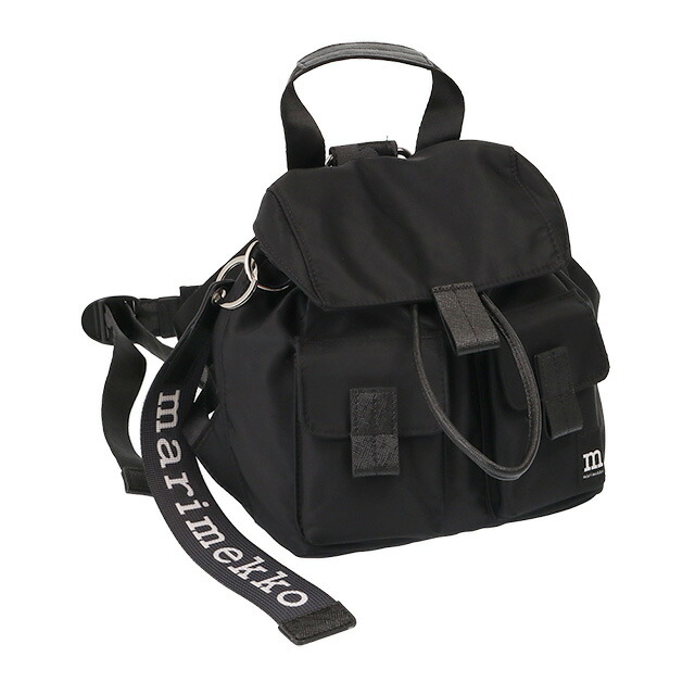 【クーポン5%OFF】マリメッコ／MARIMEKKO EVERYTHING BACKPACK S SOLID・エブリシングバックパックS北欧デザイン・デイパック・リュック(ブラック) 91199 009／BLACK