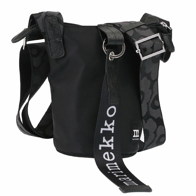 【クーポン5%OFF】マリメッコ／MARIMEKKO ESSENTIAL BUCKET SOLID ショルダーバッグ エッセンシャル バケット ソリッド ショルダー・バケツ型バッグ・unikkoウニッコ柄 ストラップ・斜め掛け(ブラック) 91201 009／BLACK[返品無料]