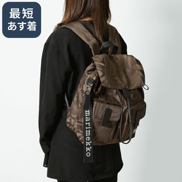 【タイムセール&クーポン5%OFF】マリメッコ／MARIMEKKO Everything Backpack Jokuraita L・エブリシング バックパック ヨクライタL リュックサック・デイパック(ブラウン×ダークブラウン) 94604 880／BROWN*DARK BROWN[返品無料]