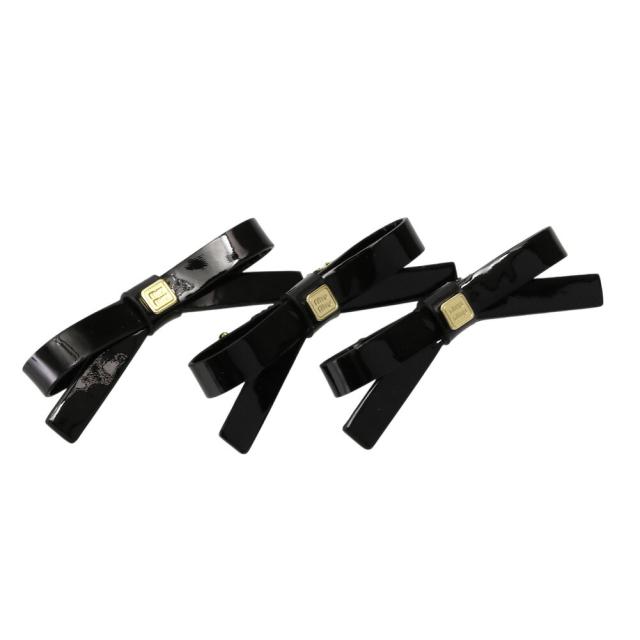 【12月SALE＆クーポン5%OFF】ミュウミュウ／MIU MIU パテントレザー ヘアクリップ 3個セット バレッタ・ヘアアクセサリー・髪留め (ブラック) 5IF208 VERNICE(069)NERO[返品無料]
