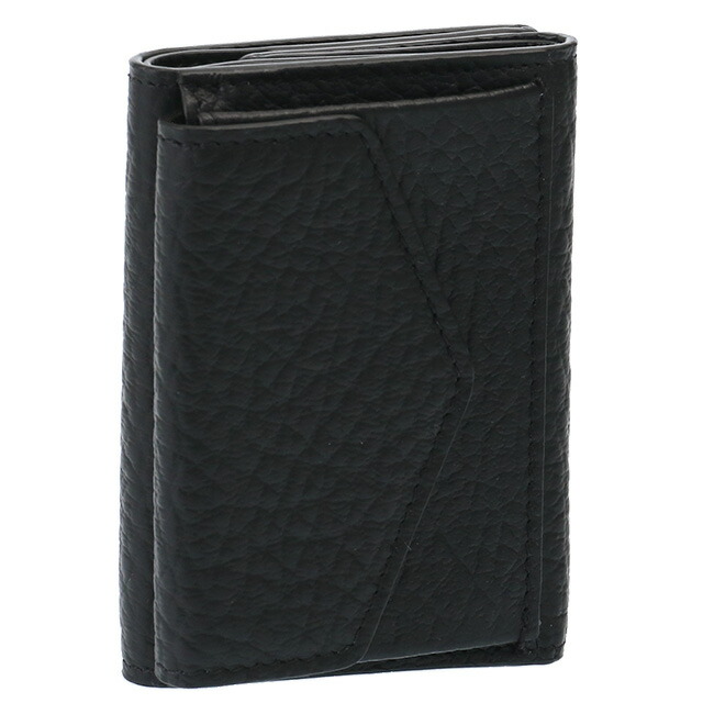 【タイムセール&クーポン5%OFF】メゾンマルジェラ／MAISON MARGIELA トリフォールド グレインレザーウォレット 3つ折り財布・ミニウォレット・コンパクトウォレット(ブラック) S36UI0416 P4455 T8013／BLACK[返品OK]