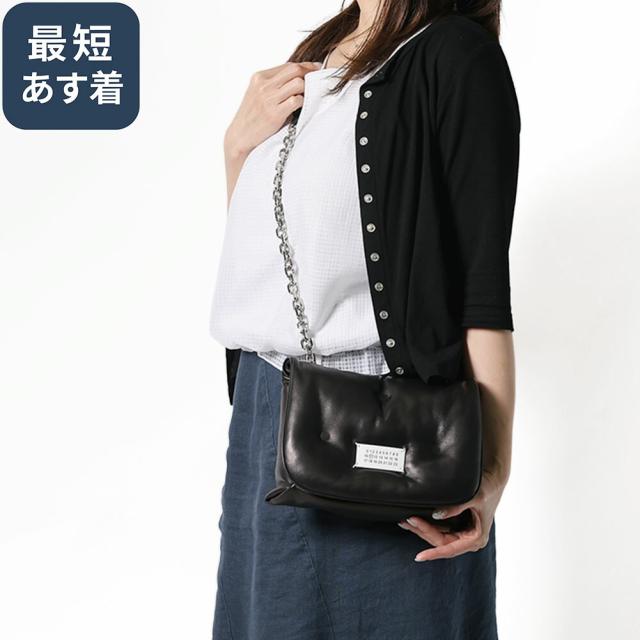 【タイムセール&クーポン5%OFF】メゾンマルジェラ／MAISON MARGIELA GLAM SLAM FLAT SMALL・グラム スラム フラップ スモール 肩掛け・斜め掛け・ショルダーバッグ・クロスボディバック(ブラック) SB1WG0019 P4300 T8013／BLACK[返品OK]