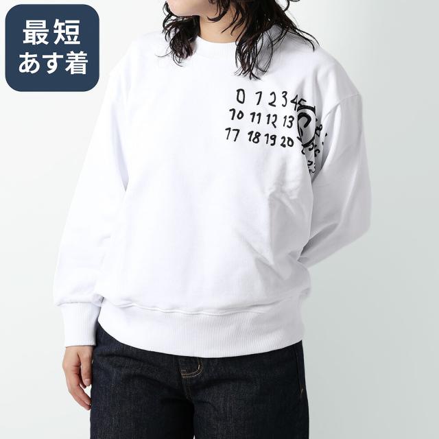 【ポイント5倍】エムエムシックスキッズ・メゾンマルジェラ／MM6 KID'S・MAISON MARGIELAレディースメンズプルオーバースウェットシャツ・トレーナー・ナンバリングロゴ・長袖クルーネック(ホワイト・ブラック) M60896 MM02X M6100・M6900／WHITE・BLACK[返品OK]