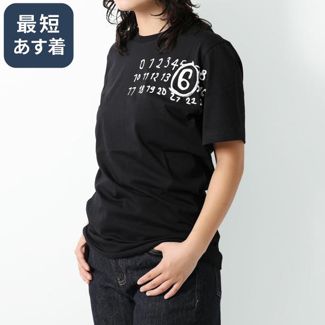 【クーポン5%OFF】エムエムシックスキッズ・メゾンマルジェラ／MM6 KID'S・MAISON MARGIELA　レディース　半袖Tシャツ・ナンバリングロゴ・コットン・クルーネック(ホワイト・ブラック) M60897 MM02Y M6100・M6900／12Y・14Y／WHITE・BLACK[返品OK]