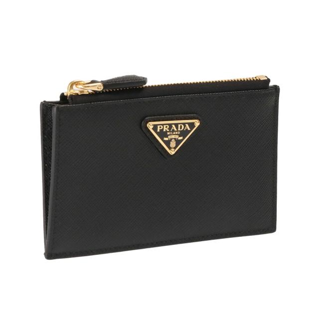 【クーポン5%OFF】プラダ／PRADA トライアングルロゴ・フラグメントケース・クレジットカードケース(ブラック)1MC086 SAFFIANO TRIANG (QHH) NERO[返品OK]