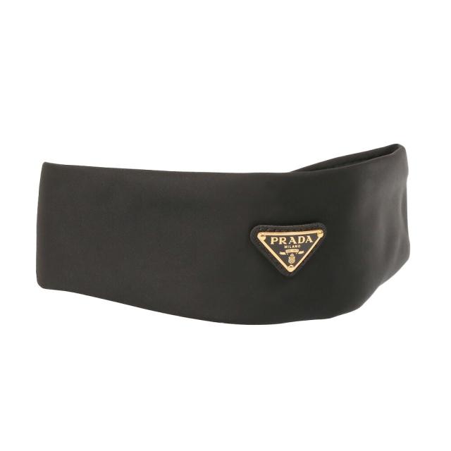 【タイムセール&クーポン5%OFF】プラダ／PRADA ヘッドバンド・ヘアバンド・ヘアアクセサリー(ブラック×ゴールド) 1IH081 TESSUTO (2DMI) NERO1[返品無料]