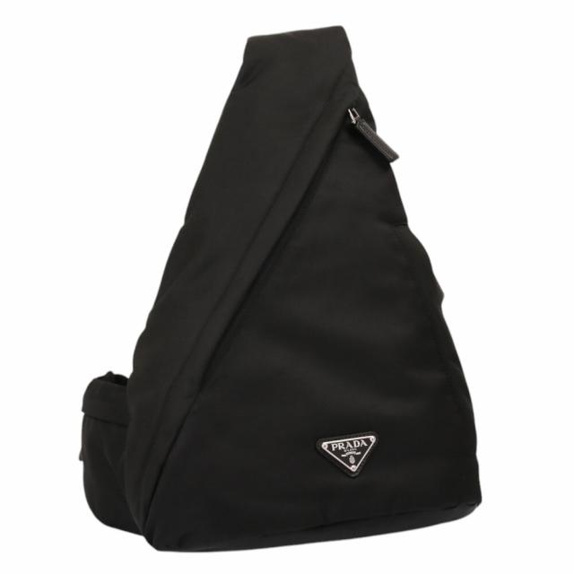 【クーポン5%OFF】プラダ／PRADA Re-Nylon xレザー バックパックトライアングルロゴ・ナイロン・斜め掛けショルダーバッグ・ボディバッグ (ブラック) 2VZ092 TESSUTO(2DMG OMO)NERO[返品無料]