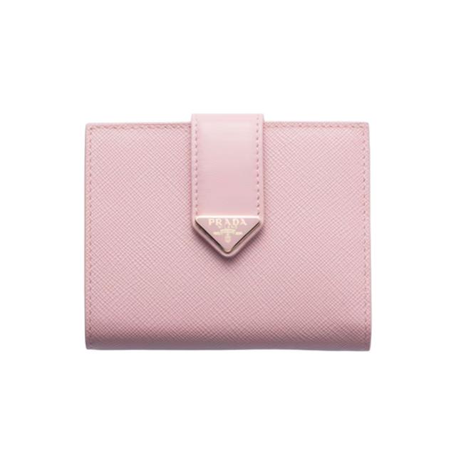 【クーポン5%OFF】プラダ／PRADA サフィアーノタブ 折り財布 トライアングルロゴ・二つ折り財布・ミニウォレット(ピンク) 1MV204 SAFFIANO TAB ALABASTRO 2DYG F0E18／PINK[返品OK]