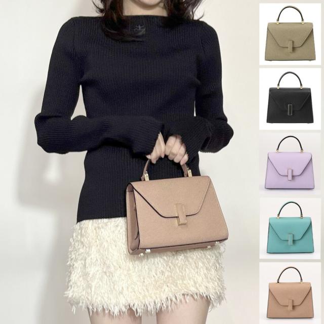 【クーポン5%OFF】ヴァレクストラ／VALEXTRA ISIDE MICRO・イジィデ マイクロ 2WAY ハンド＆ショルダーバッグ(ブラック／オイスター・グレージュ・ブルーオセアノ・グリチネ／パープル・ベージュ) WBES0022028 LOC99 NN・MO・BCN・PE・MBC[返品無料]