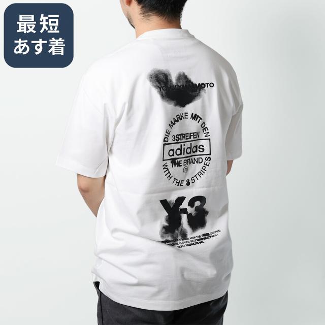 【クーポン5%OFF】アディダス・ワイスリー／ADIDAS・Y-3 ”GRAPHIC SHORT SLEEVE TEE・グラフィック ショート スリーブ ティー”　メンズ・レディース・半袖クルーネックTシャツ(ライトホワイト) JZ0712／CORE WHITE