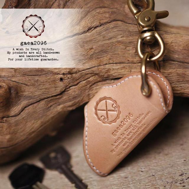 キーカバー メンズ レザー 本革 ヌメ革 オーダーメイド 日本製 栃木レザー 手縫い 経年変化 エイジング ガイア2096