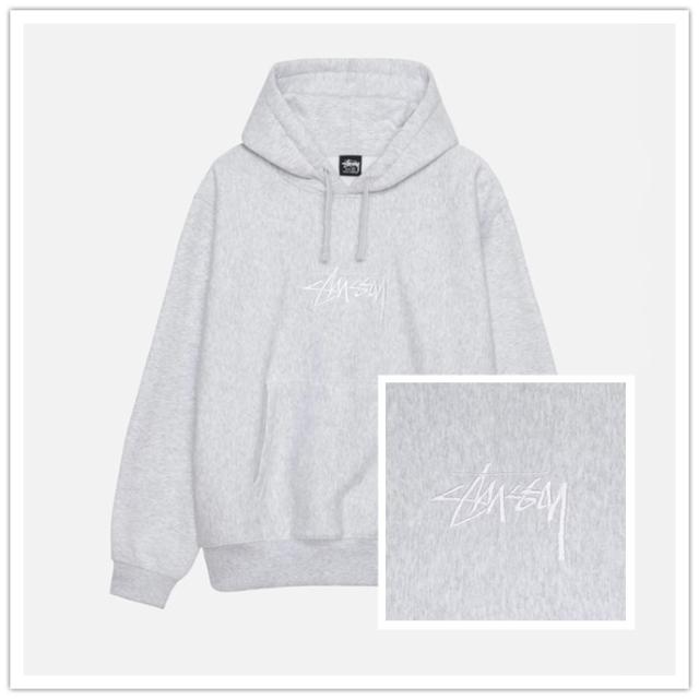 STUSSY ステューシー STOCK LOGO APPLIQUE HOODIE  パーカー フード フーディ トップス   ジップパーカー 118475 [並行輸入品]
