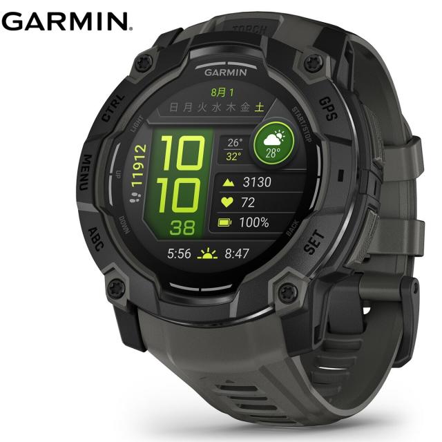 ガーミン GARMIN Instinct 3 AMOLED 50mm インスティンクト3 アモレッド 50ミリ GPS スマートウォッチ アウトドア 腕時計 010-03020-30 Black/Charcoal
